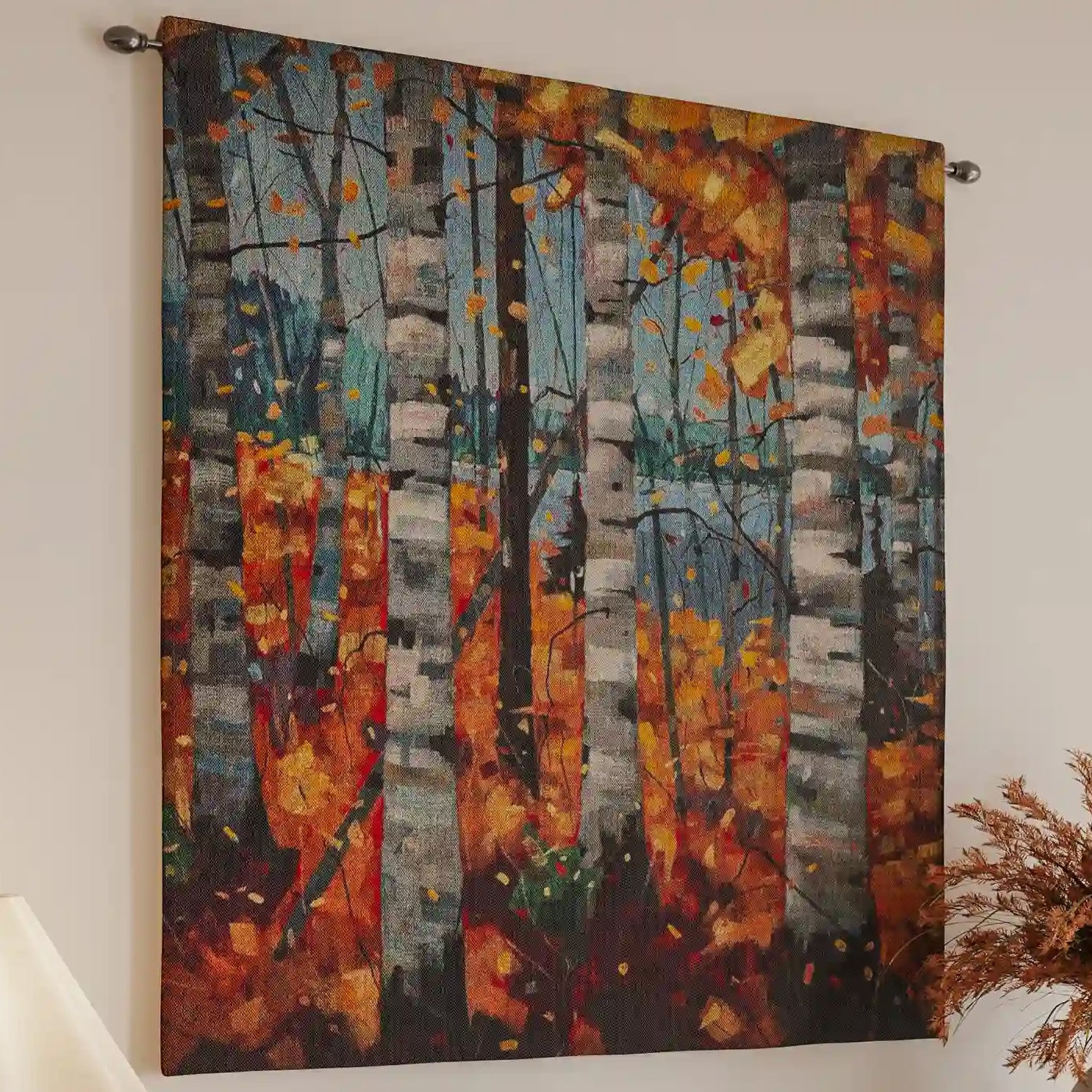 Shop Birch Trees in Autumn Tapestry | Serene Fall Wall Art