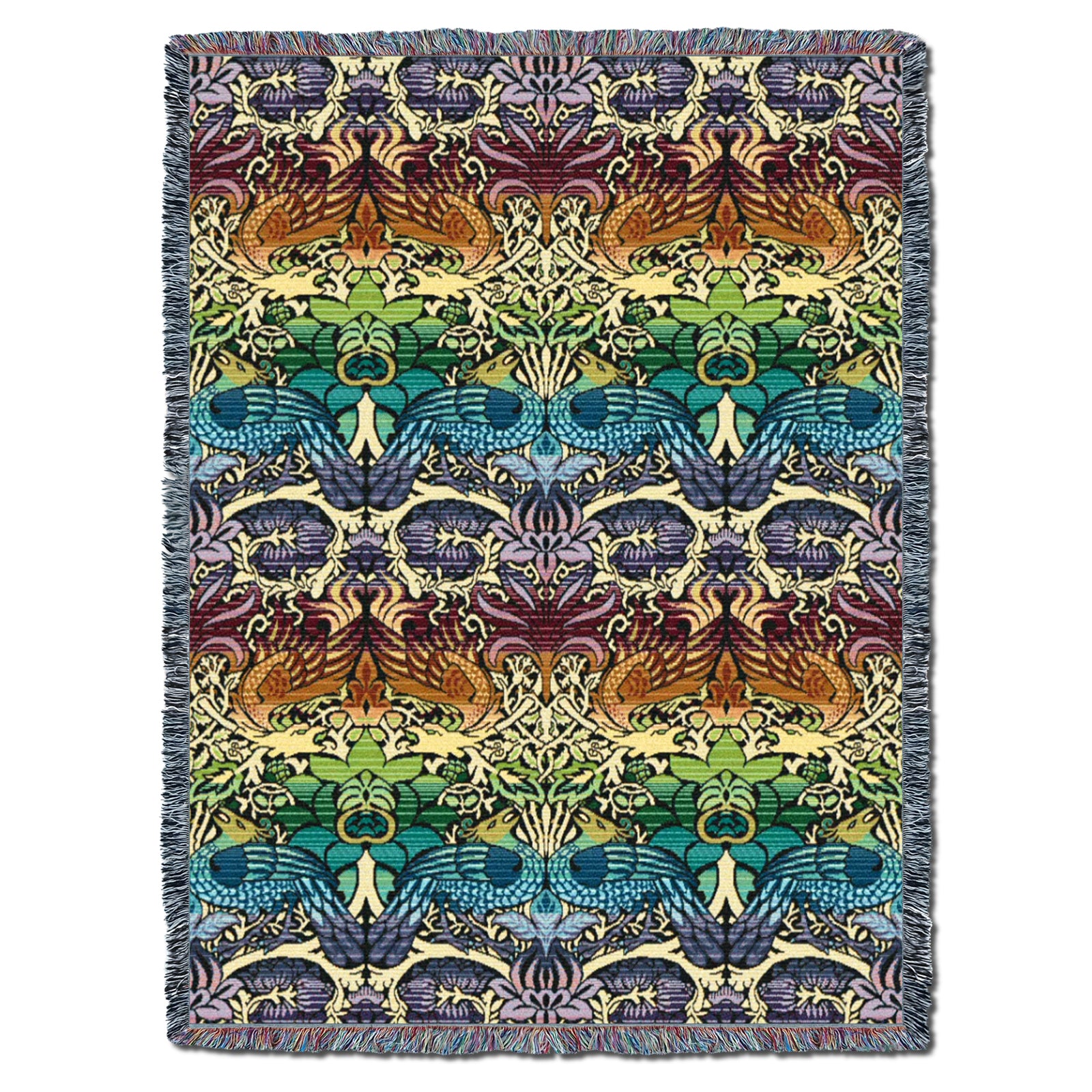 William Morris Dragon And Peacock Spectrum XL Throw