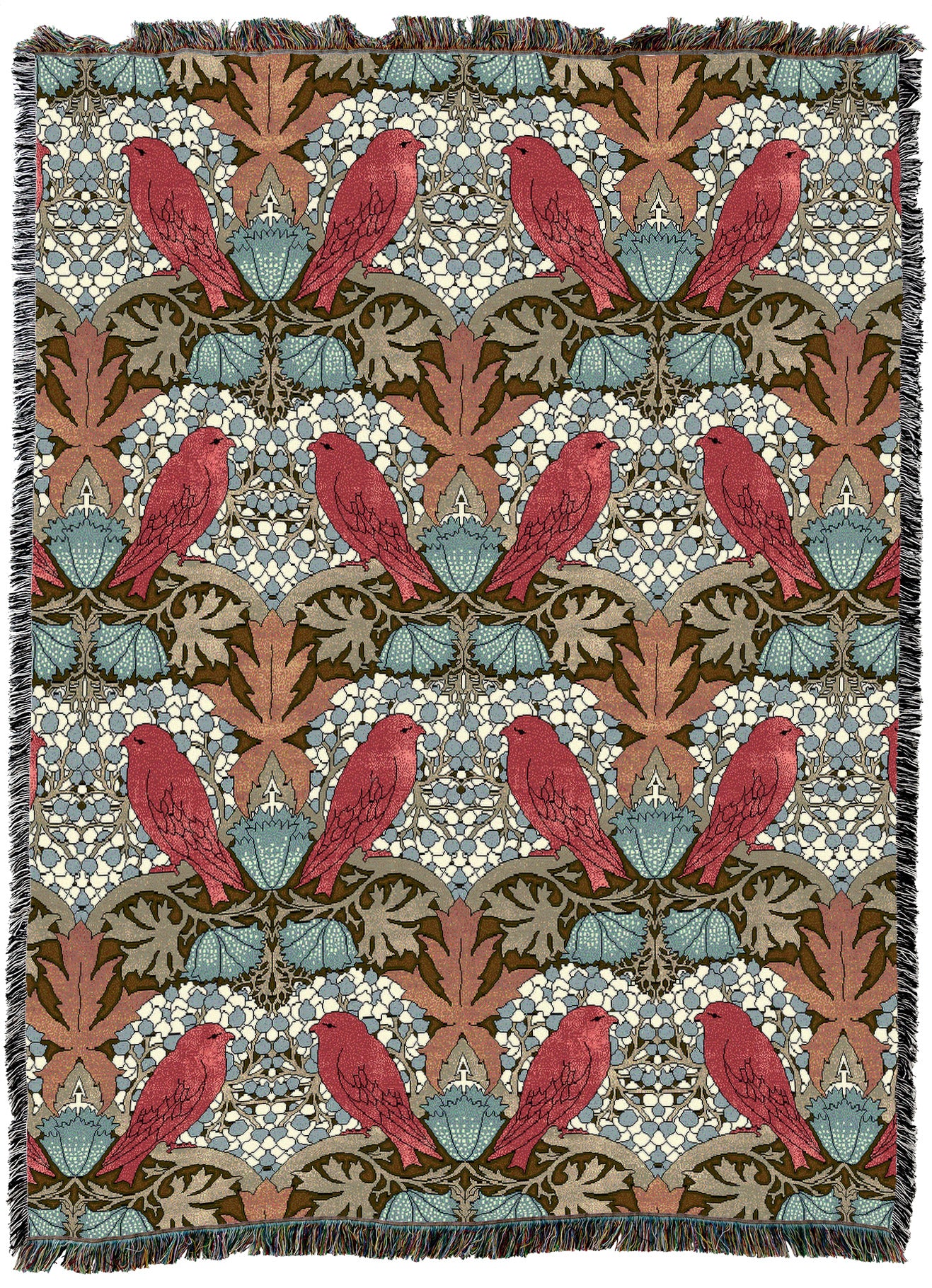 CFA Voysey Birds and Berries Red XL Throw