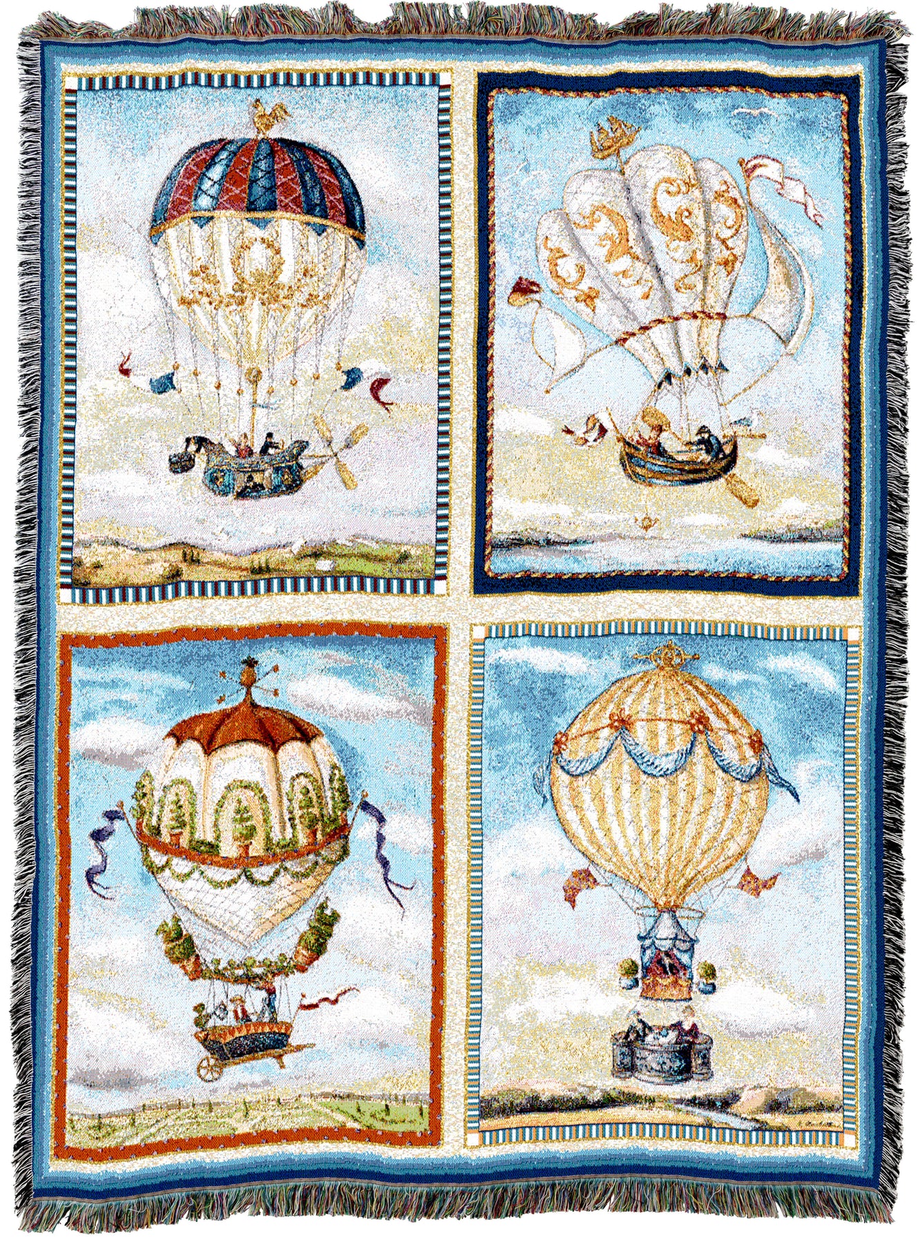 Balloon Collage Hot Air Balloon Throw