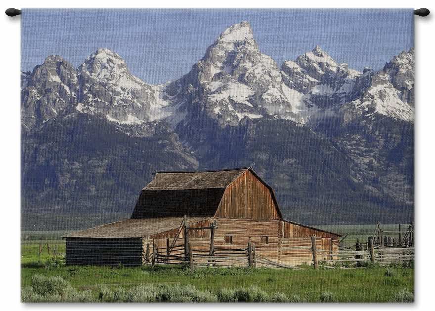 Grand Tetons Barn Tapestry | Bring Rustic Beauty Your Walls